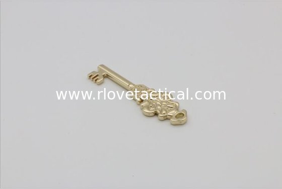 Retro customized light gold & gunmetal color bag hardware accessories decorative metal key for leather
