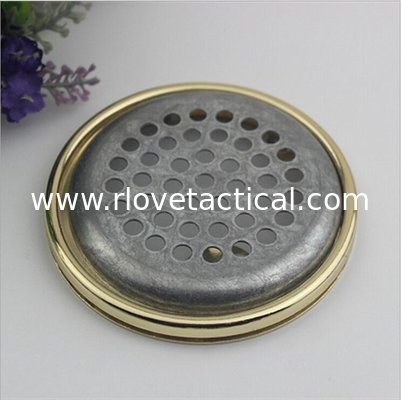Supply Leather ladies Handbag Metal Round Shape Lid Decorative Light Gold Magnetic Twist Locks