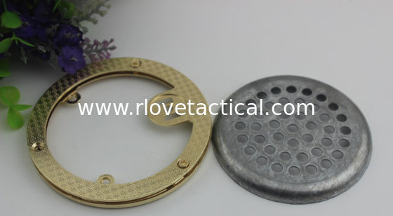 Supply Leather ladies Handbag Metal Round Shape Lid Decorative Light Gold Magnetic Twist Locks