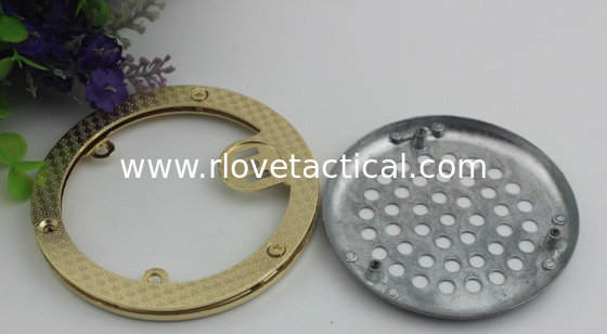 Supply Leather ladies Handbag Metal Round Shape Lid Decorative Light Gold Magnetic Twist Locks