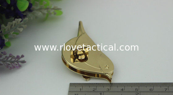 Ladies handbags metal bird pattern high quality light gold turn twist locks