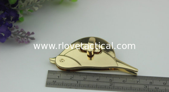 Ladies handbags metal bird pattern high quality light gold turn twist locks