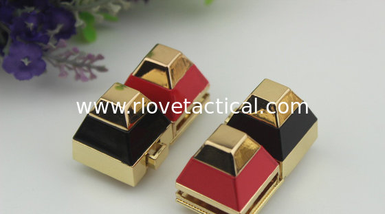 Top selling high end plating double color red and black metal turn lock for handbag