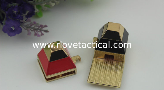Top selling high end plating double color red and black metal turn lock for handbag