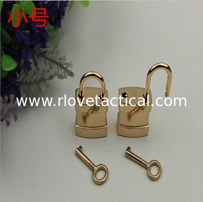 High grade bag hardware light gold Chinese element key and decorative lock