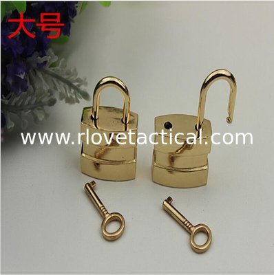 HOT SALE OEM design durable light gold cheap zinc alloy decorative padlock with key