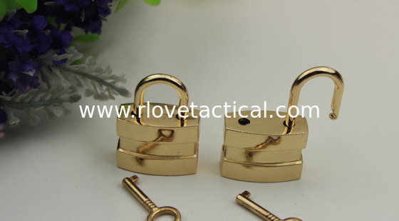 HOT SALE OEM design durable light gold cheap zinc alloy decorative padlock with key
