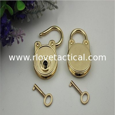 New style design bag metal accessories light gold oval shape hanging decorative padlock