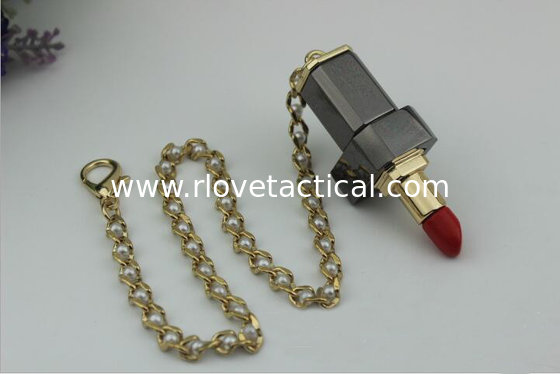 2019 Latest fashion leather bag ladies handbag light gold decorative lipstick locks with metal chain