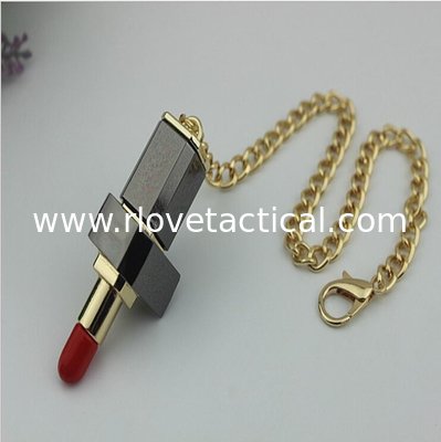 2019 Latest fashion leather bag ladies handbag light gold decorative lipstick locks with metal chain