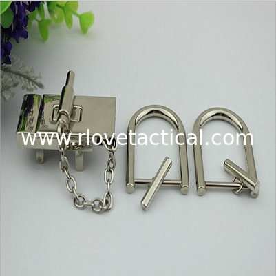 Personality design three-piece suit silver color metal accessories zinc alloy rectangle bag locks