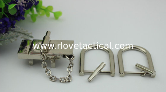 Personality design three-piece suit silver color metal accessories zinc alloy rectangle bag locks