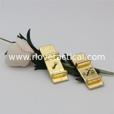 High quality luggage wearing belt buckle light gold metal locks parts