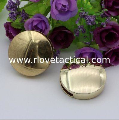 Personalized custom light gold and nickel round shape decorative bag locks