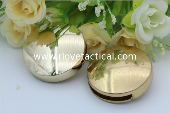 Personalized custom light gold and nickel round shape decorative bag locks