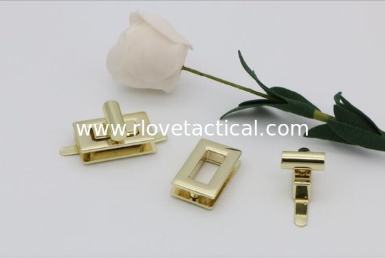 Factory direct sale light gold bag making accessories rectangle metal locks