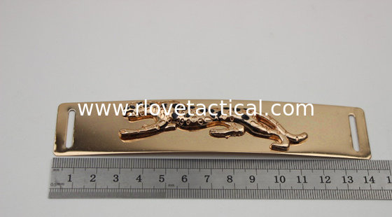 High Quality Light Gold Shoelaces Accessories Engraved Embossed Leopard Metal Buckle For Shoe