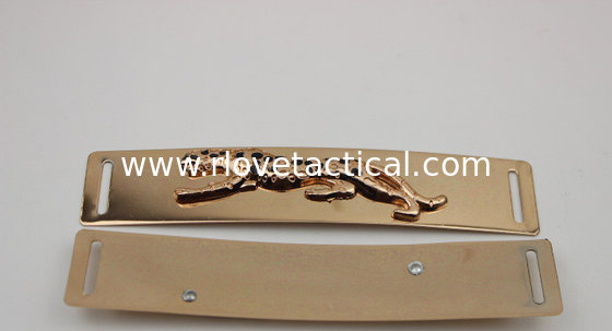 High Quality Light Gold Shoelaces Accessories Engraved Embossed Leopard Metal Buckle For Shoe