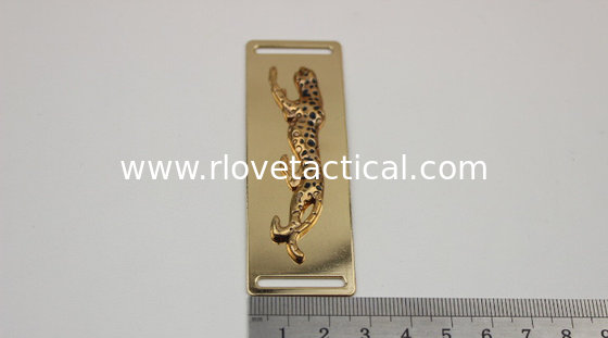 Gold Plated Latest Iron Material Metal Shoelace Charm Leopard Logo Metal Shoe Buckle