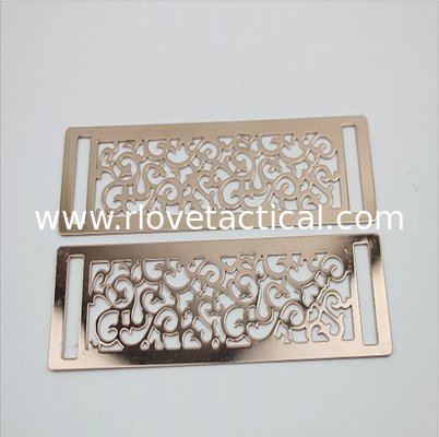 Simple design gold hollow pattern iron sheets shoelace metal buckles