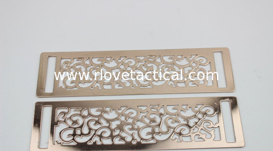 Simple design gold hollow pattern iron sheets shoelace metal buckles