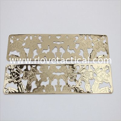 Shiny gold hollow out metal iron sheet shoelace buckles 17.5x3.5cm