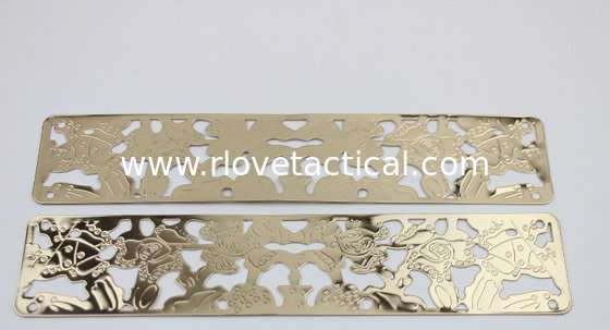 Shiny gold hollow out metal iron sheet shoelace buckles 17.5x3.5cm