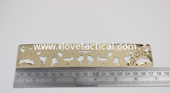 Shiny gold hollow out metal iron sheet shoelace buckles 17.5x3.5cm
