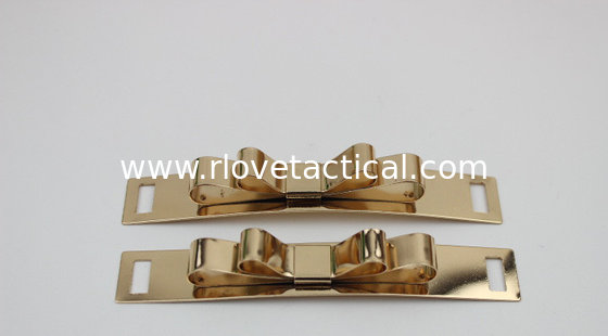 Metal shoe hardware accessories gold butterfly bow shape iron sheets shoelace buckles