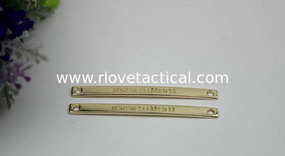 Customized light gold debossed logo metal iron sheet shoelace buckles