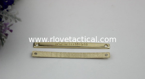 Customized light gold debossed logo metal iron sheet shoelace buckles