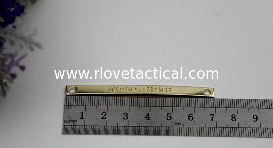 Customized light gold debossed logo metal iron sheet shoelace buckles