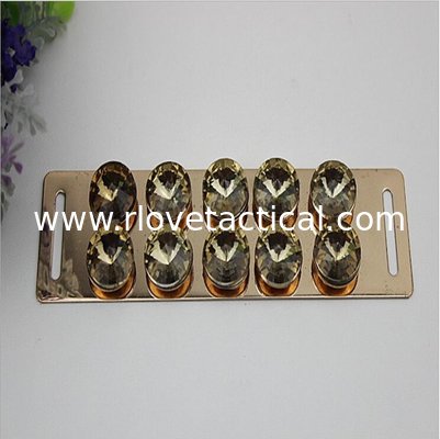 Shoes accessories light gold iron sheets diamond decorative metal buckle parts for shoelace