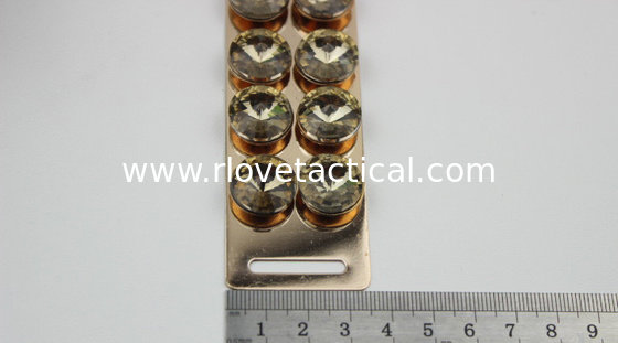 Shoes accessories light gold iron sheets diamond decorative metal buckle parts for shoelace