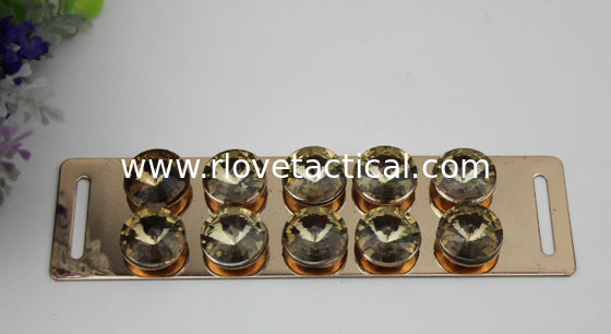 Shoes accessories light gold iron sheets diamond decorative metal buckle parts for shoelace
