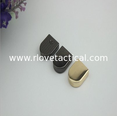 China manufacturer customized light gold square handbag metal cord end clip
