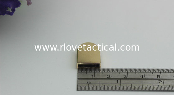 China manufacturer customized light gold square handbag metal cord end clip