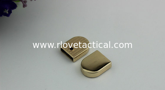 China manufacturer customized light gold square handbag metal cord end clip