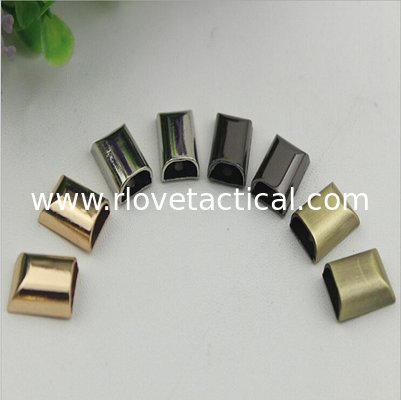 Handbag gold zinc alloy metal cord end clips and stopper with screws