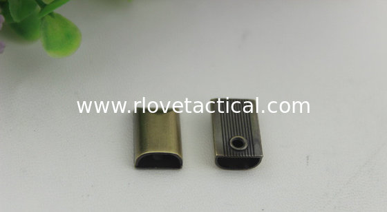 Handbag gold zinc alloy metal cord end clips and stopper with screws