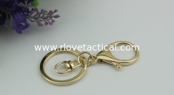 High quality custom gold iron metal key ring zinc alloy snap hook with chain for gift keychains