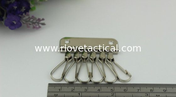 Cheaper Customized Iron Nickel Color Zipper Crocodile Leather Key Case Card Holder Hook 6 Keychain