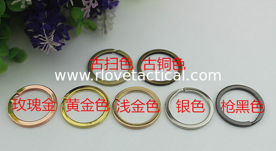 Mutil-color round shape 24 mm iron metal split key ring clip wholesale