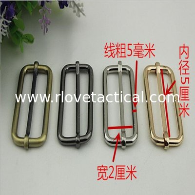 ECO -friendly multi-color 50 mm iron metal adjustable buckle for bag belt fittings