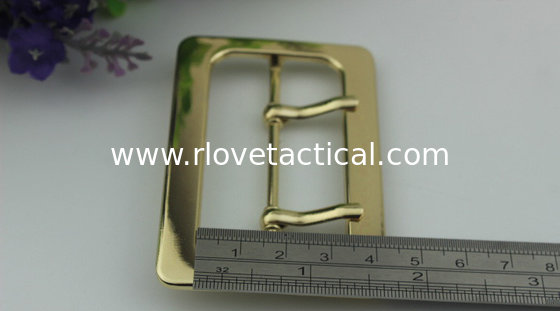 Hanging gold and gunmetal color zinc alloy custom double pin belt buckle for bags