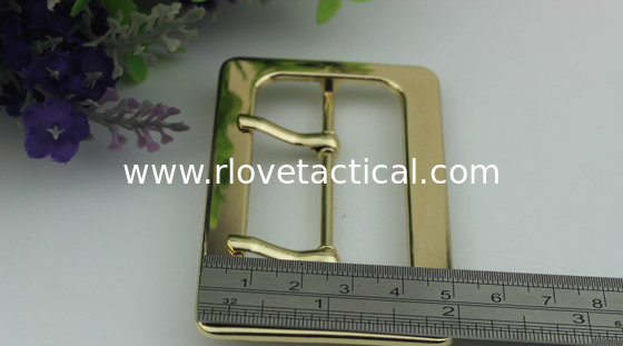 Hanging gold and gunmetal color zinc alloy custom double pin belt buckle for bags
