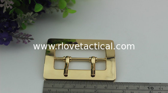 Handbag hardware accessories zinc alloy gunmetal color square 2 inch double pin belt buckle