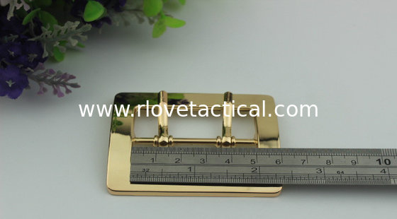 Handbag hardware accessories zinc alloy gunmetal color square 2 inch double pin belt buckle