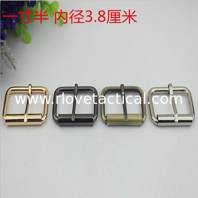 China Manufacturer Gold Nickel Free Plated 38 MM Iron Roller Single Prong Pin Buckles for Handbag
