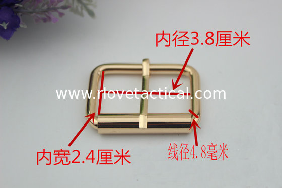 China Manufacturer Gold Nickel Free Plated 38 MM Iron Roller Single Prong Pin Buckles for Handbag